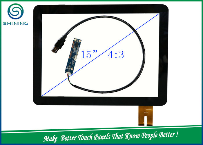 6H 15 Inch Touch Panel Screen Overlay Capacitive COB Type With Sensor Glass
