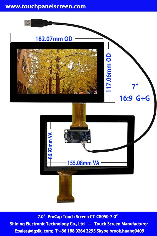 USB 7" Capacitive Multi Touch Panel Screen ITO Glass For Intelligent ...