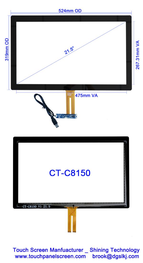 Plug And Play 21.5" USB2.0 Touch Panel Screen Capacitive Monitor PC ...