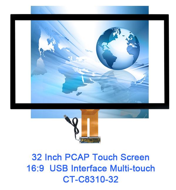 Capacitive 32 Inch Touch Screen Panel Kit PCAP ITO Technology With USB ...
